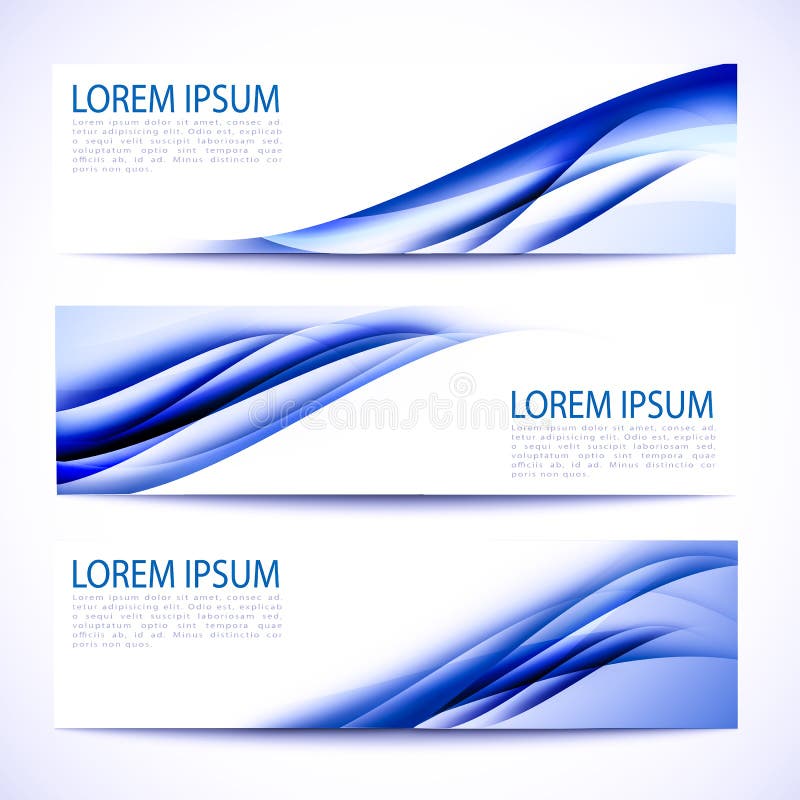 Abstract Header Blue Wave White Design Stock Illustration ...