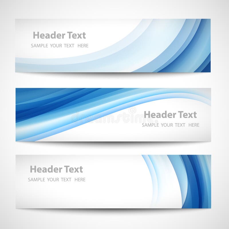 Abstract Header Blue Wave White Vector Design Stock Vector ...