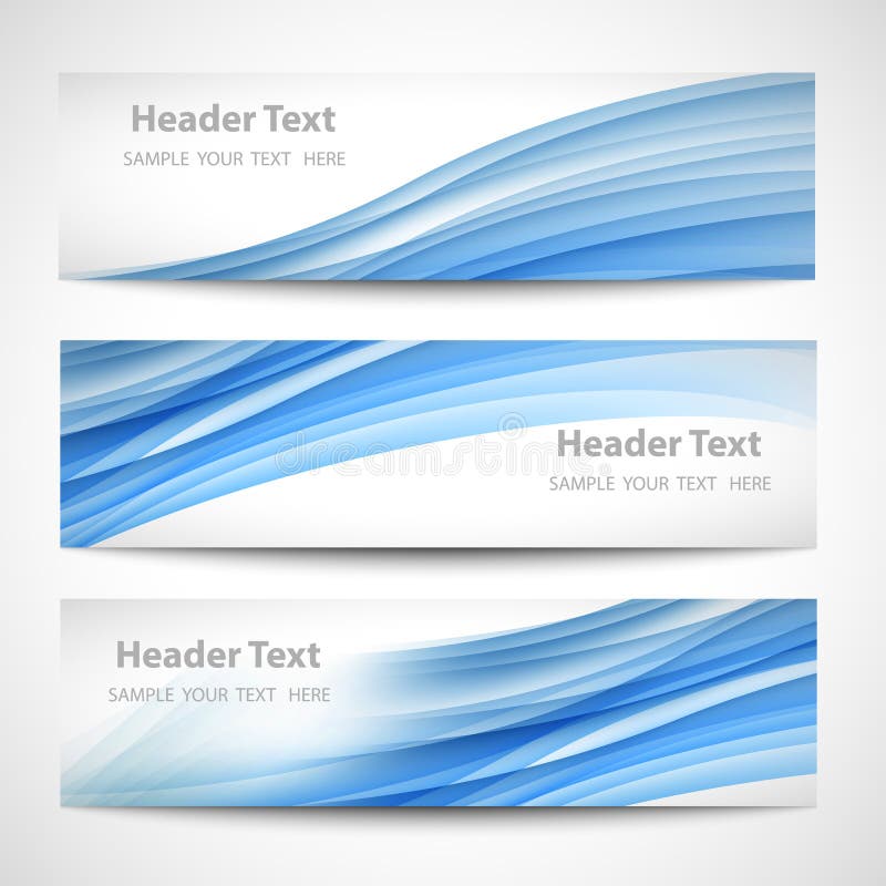 Abstract Header Blue Wave White Vector Design Stock Vector ...