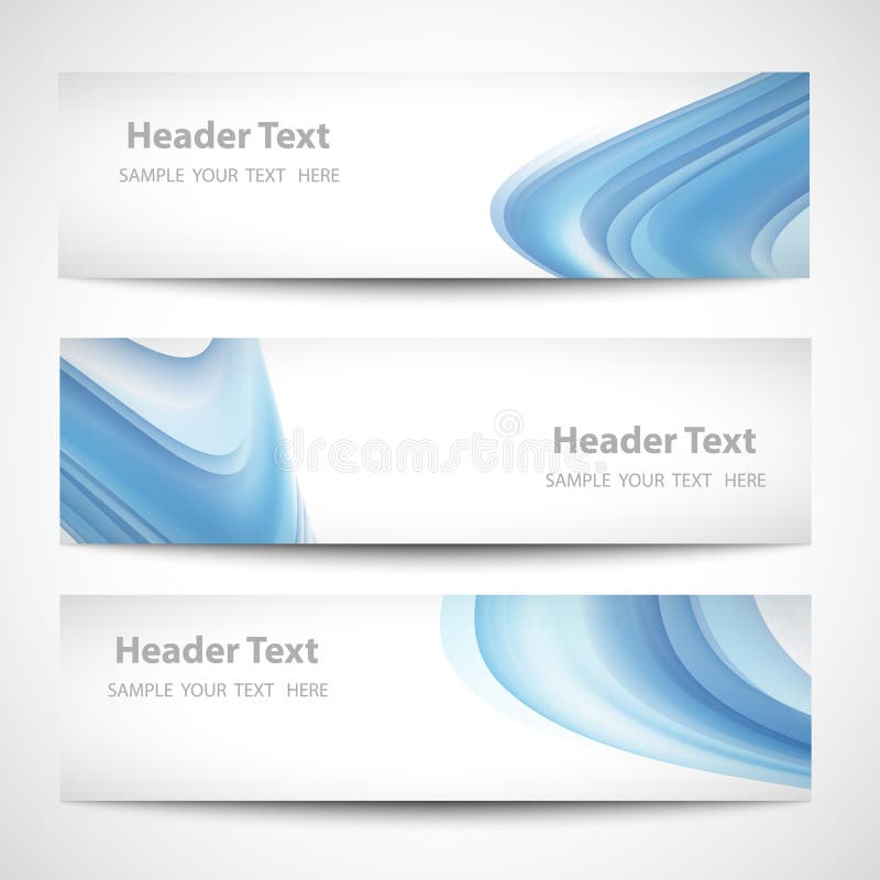 Abstract Header Blue Wave White Vector Design Stock Vector ...