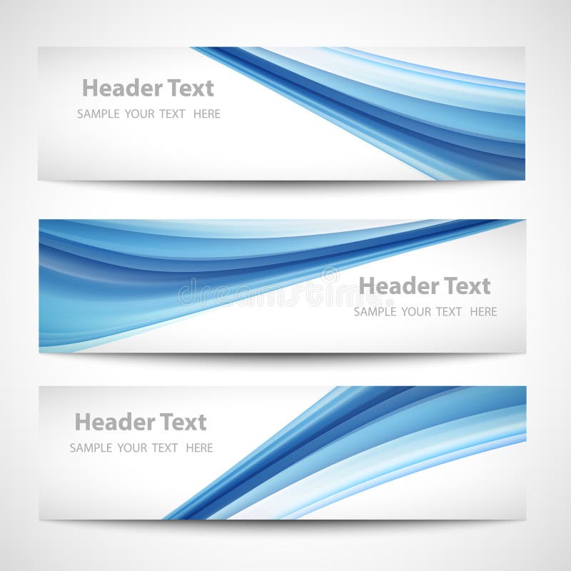 Abstract Header Blue Wave White Vector Design Stock Vector ...