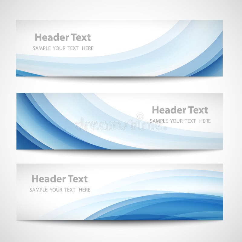 Abstract Header Blue Wave White Vector Design Stock Vector ...