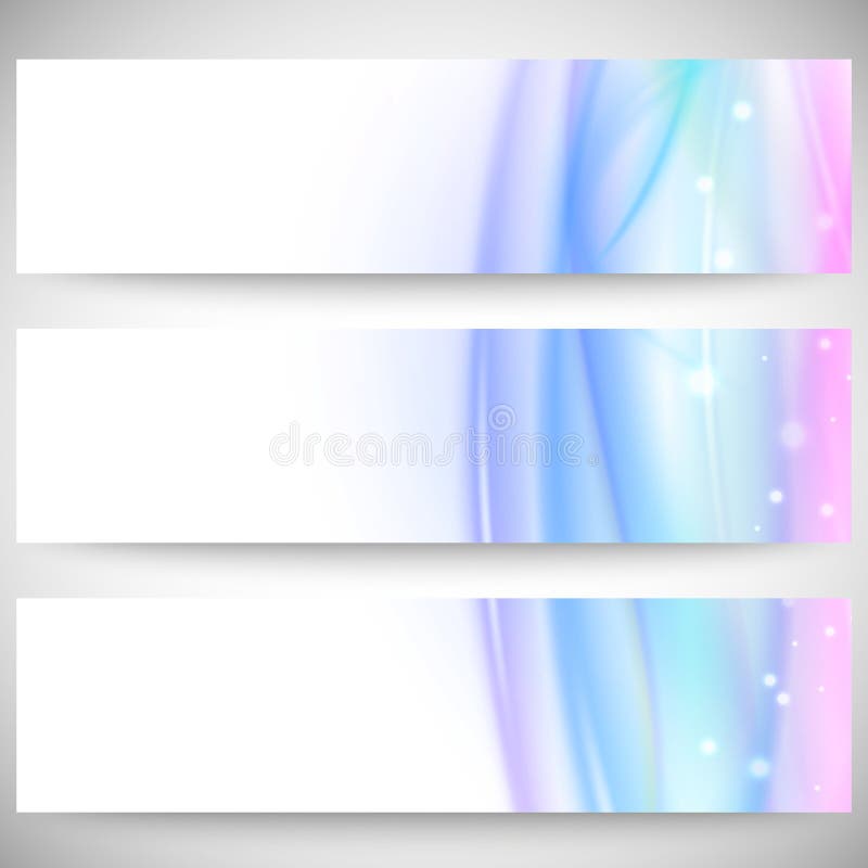 Abstract Headers Set, Wave Vector Design Stock Vector - Illustration of ...