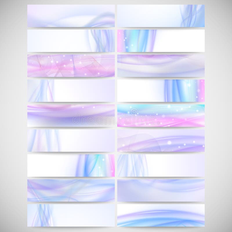 Abstract Headers Set, Wave Vector Design Stock Vector - Illustration of ...