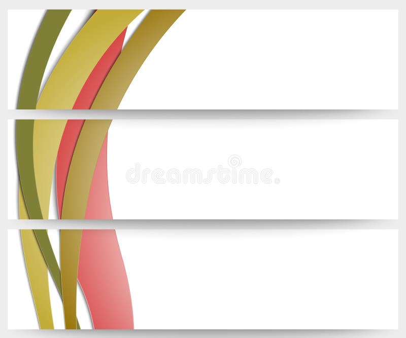Abstract Headers Set, Wave Vector Design Stock Vector - Illustration of ...