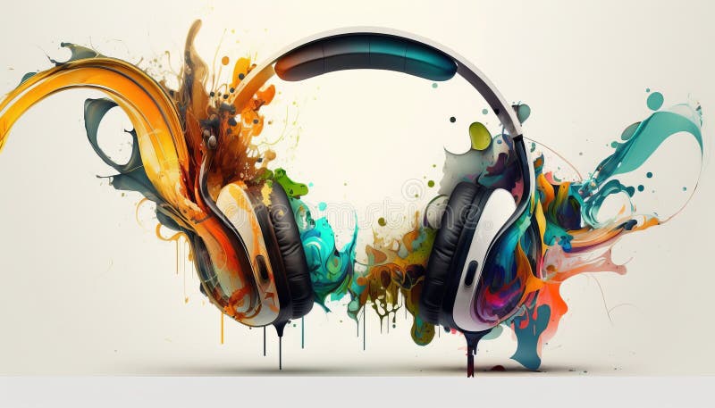 Abstract Headphones. Isolated on a White Background Stock Illustration ...