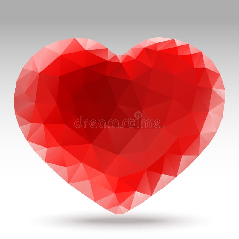 Set of Polygonal Heart Symbols. Vector Icons Stock Vector ...