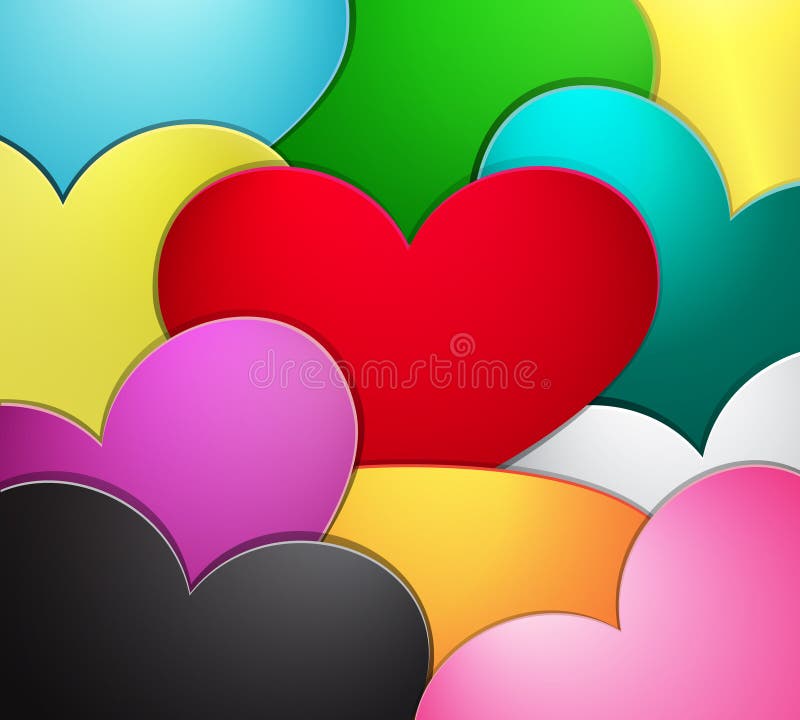 Rainbow Heart Border with Sparkles. Vector Stock Vector - Illustration ...