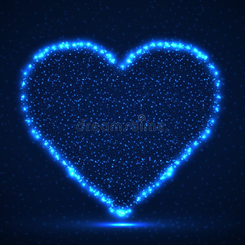 Abstract Heart of Glowing Particles. Neon Heart Stock Vector ...