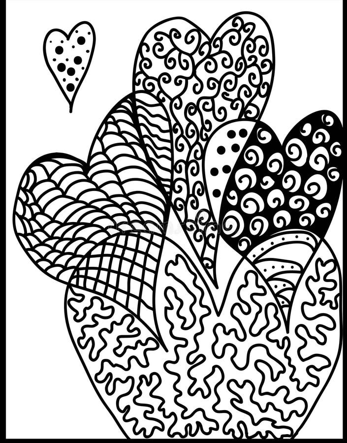 Abstract heart zentangle stock vector. Illustration of love - 64472600