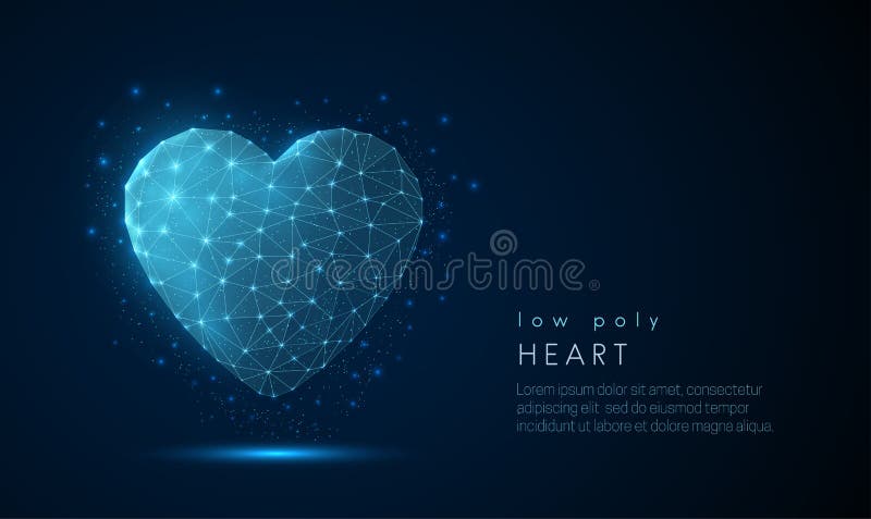 Abstract Heart Icon. Low Poly Style Design Stock Vector - Illustration ...