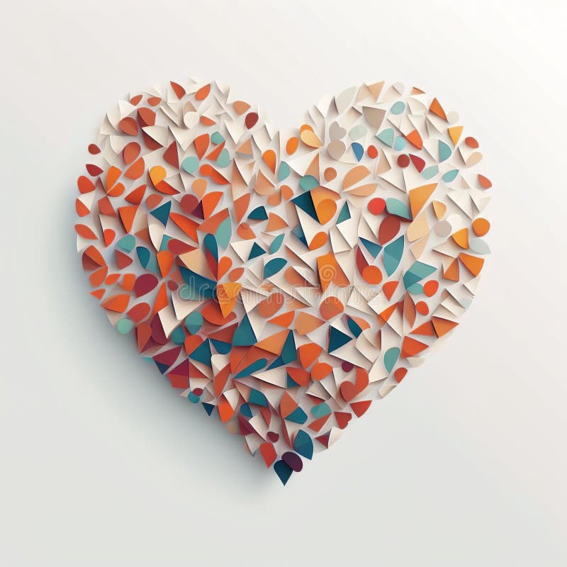 Abstract Heart Illustration,white Background, Graphic Element ...