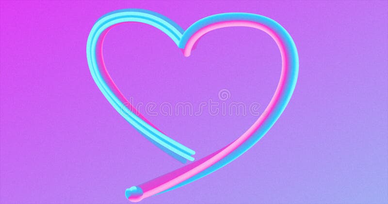 Abstract Heart from Lines Purple Pink Gradient 3D Caramel Candy ...