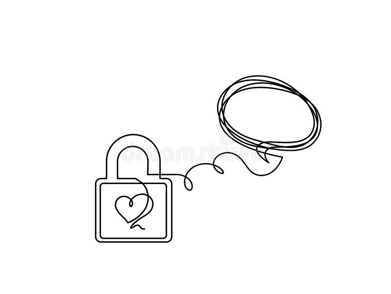Lock Continuous Line Drawing Stock Illustrations – 486 Lock Continuous ...