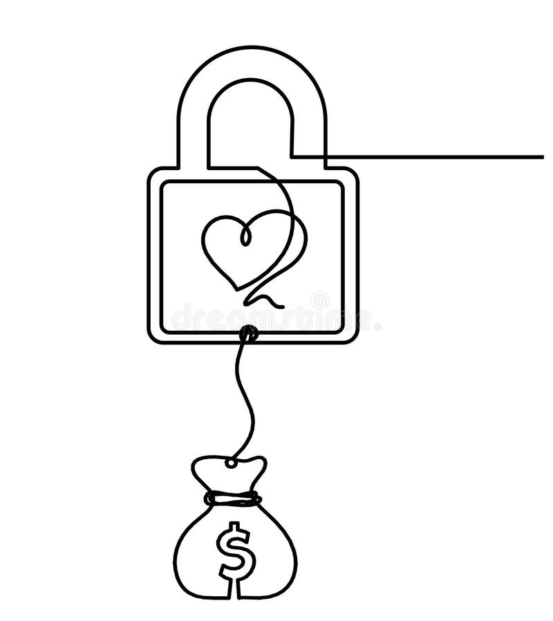 Lock Continuous Line Drawing Stock Illustrations – 486 Lock Continuous ...