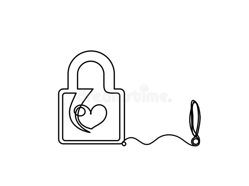 Lock Continuous Line Drawing Stock Illustrations – 486 Lock Continuous ...