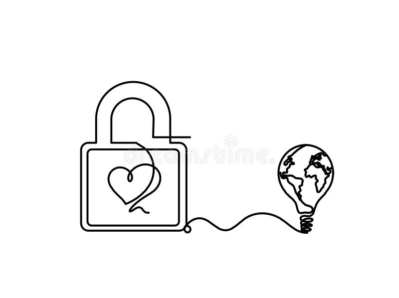 Continuous Line Drawing Globe Light Bulb Stock Illustrations – 293 ...