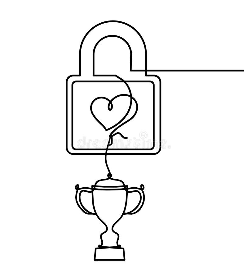 Lock Continuous Line Drawing Stock Illustrations – 486 Lock Continuous ...