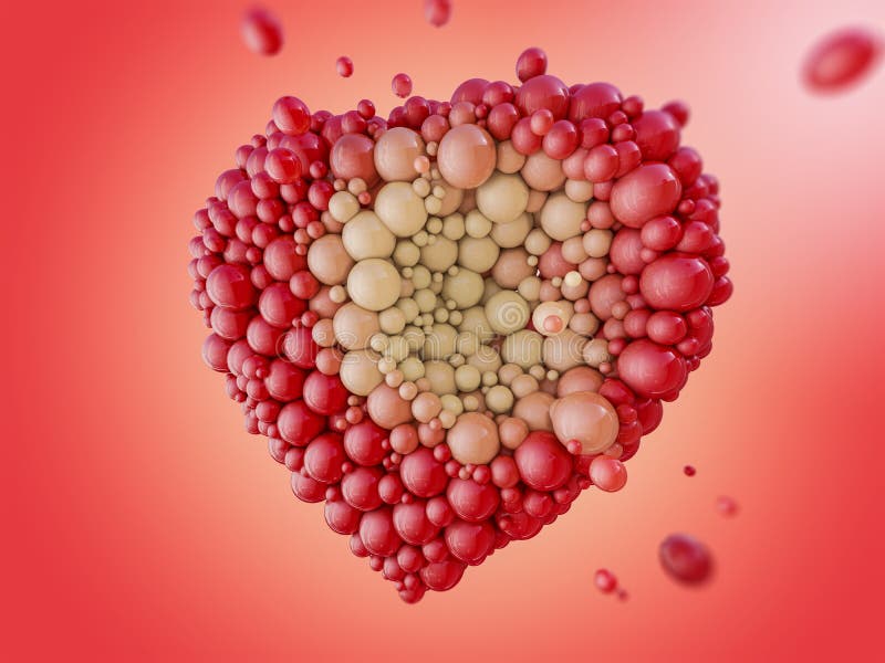 Abstract Heart Made of Spheres. 3D Stock Illustration - Illustration of ...