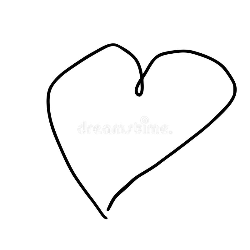 Abstract Heart One Line Drawing Continuous Line Heart Isolated On