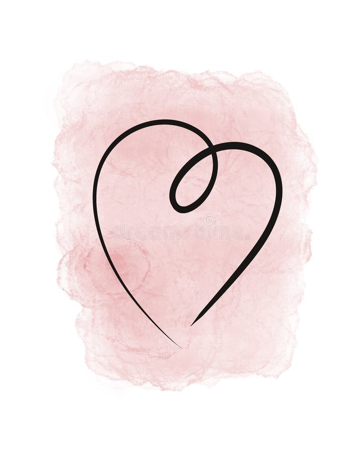 Abstract Heart Outline at Pink Spot Background Stock Illustration ...