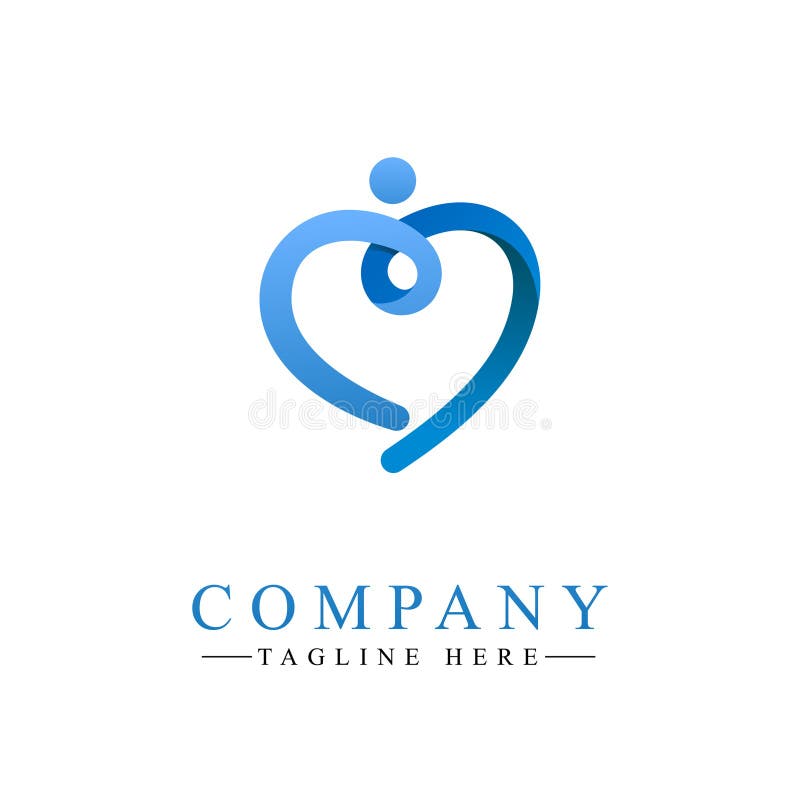 Abstract Heart People Logo Design Template Vector Stock Vector ...