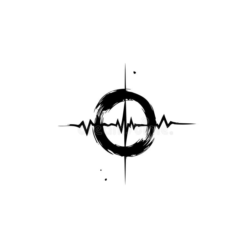 Abstract Heart Rhythm within Circular Design Against a Plain White ...