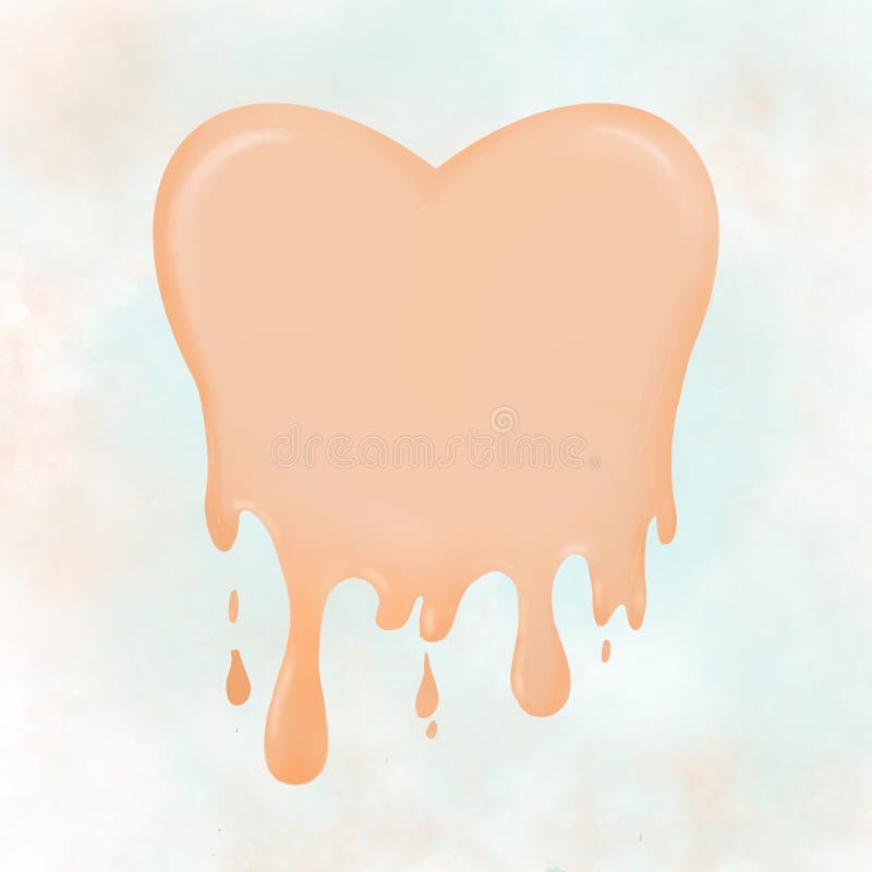 Abstract Heart Shape with Dripping Edges. Stock Illustration ...