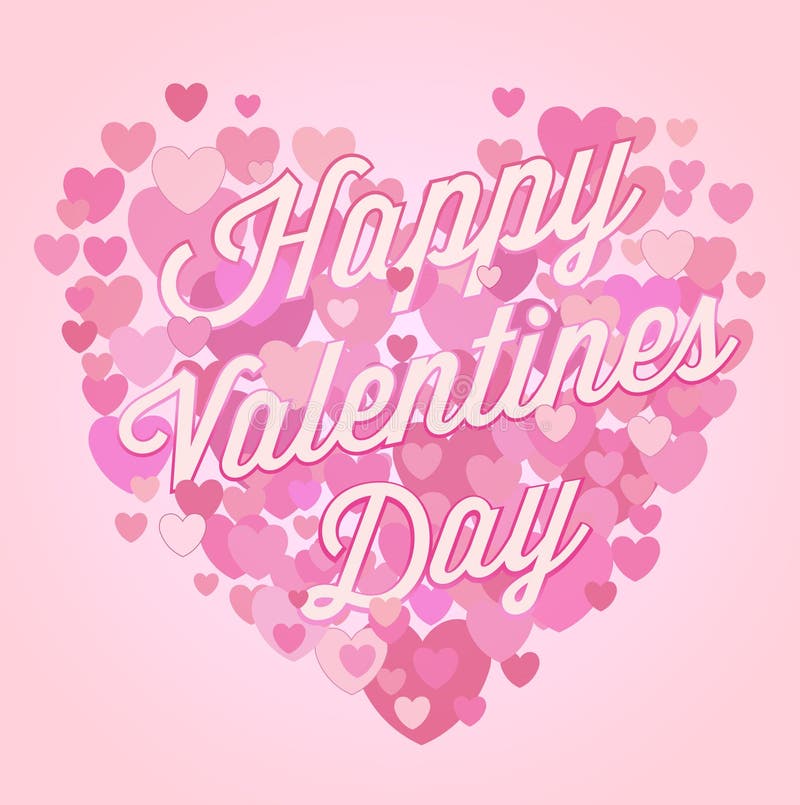 Abstract Heart Shape with Inscription Happy Valen Stock Vector ...