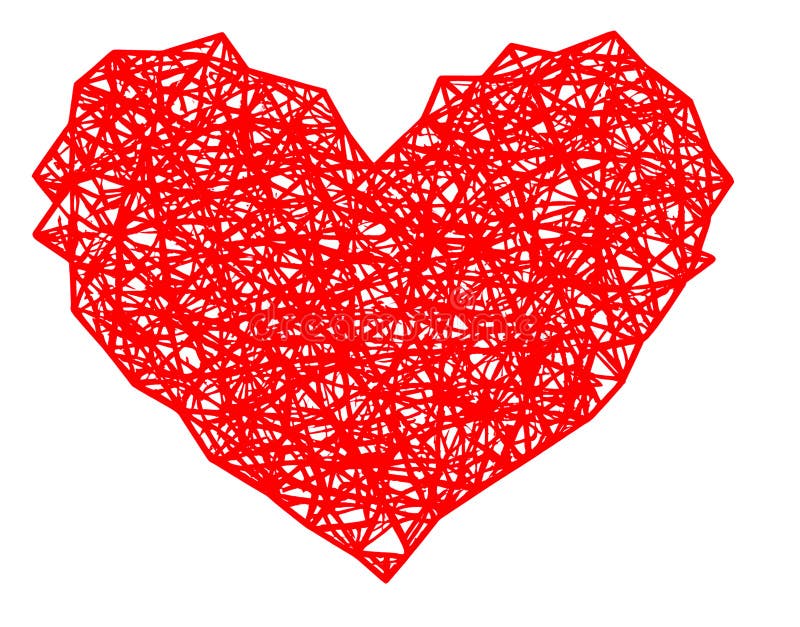 Abstract Heart Shape Made of Various Elements, White Background ...