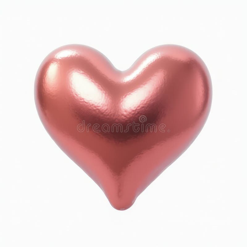 Abstract Heart Shape with Metallic Gradient Shading Isolated on a White ...