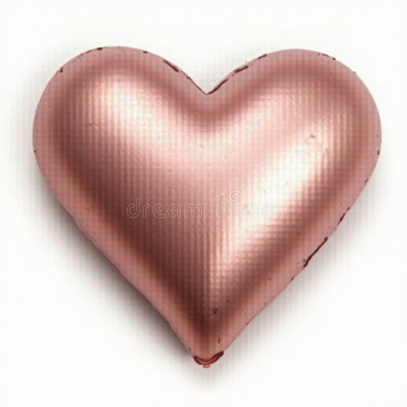 Abstract Heart Shape with Metallic Gradient Shading Isolated on a White ...