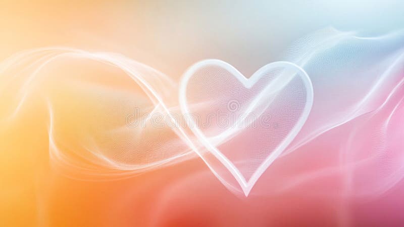 Abstract Heart Shape with Pastel Wave Background Stock Illustration ...