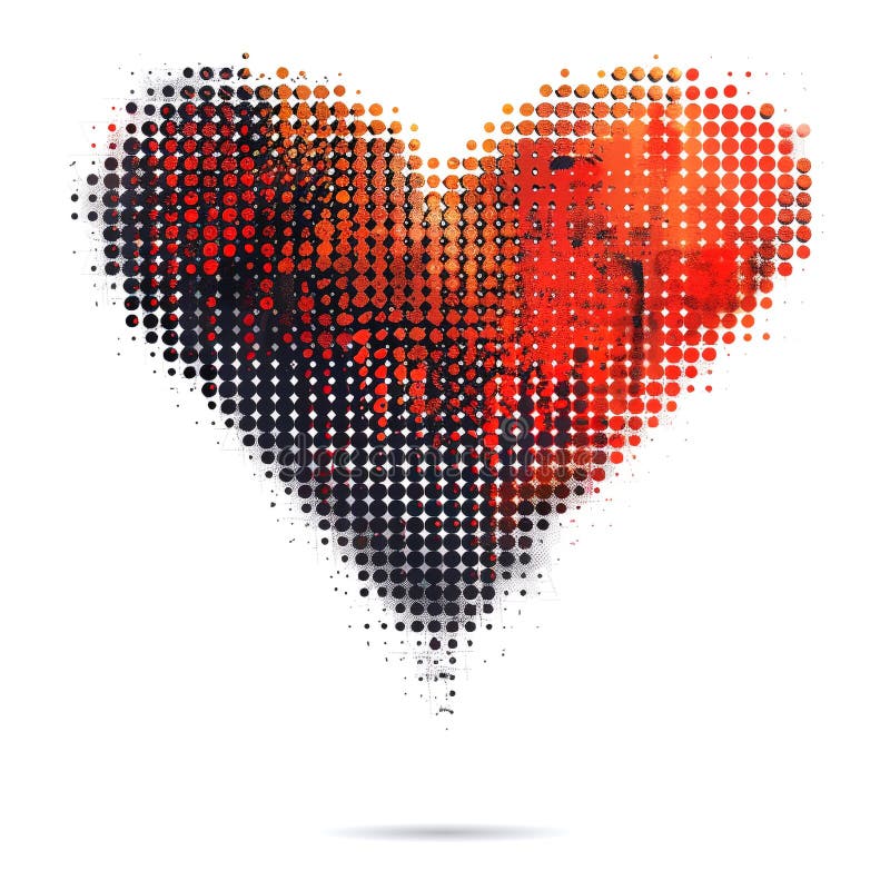 Abstract Heart Shape with a Vibrant Halftone Effect Stock Illustration ...