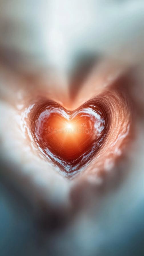 Abstract Heart Shape Vortex with Warm Glow and Soft Blurred Edges Stock Illustration ...