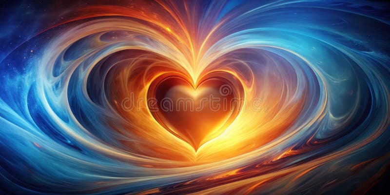 Abstract Heart Shaped Energy within a Celestial Vortex. Generative AI ...