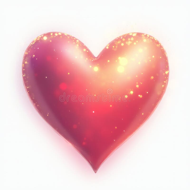 Abstract Heart-Shaped Gift with Ethereal Glowing Effects Isolated on a ...