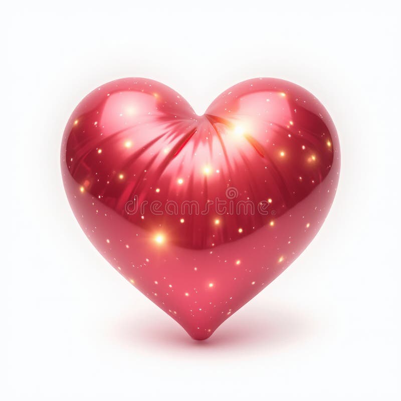 Abstract Heart-Shaped Gift with Ethereal Glowing Effects Isolated on a ...