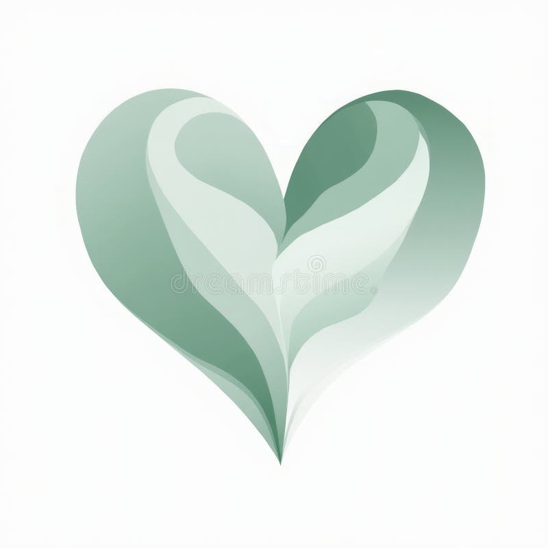 Abstract Heart-Shaped Leaf Symbol Isolated on a White Background Stock ...