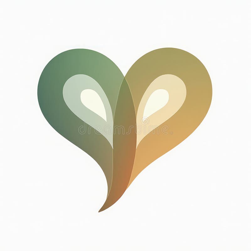 Abstract Heart-Shaped Leaf Symbol Isolated on a White Background Stock ...