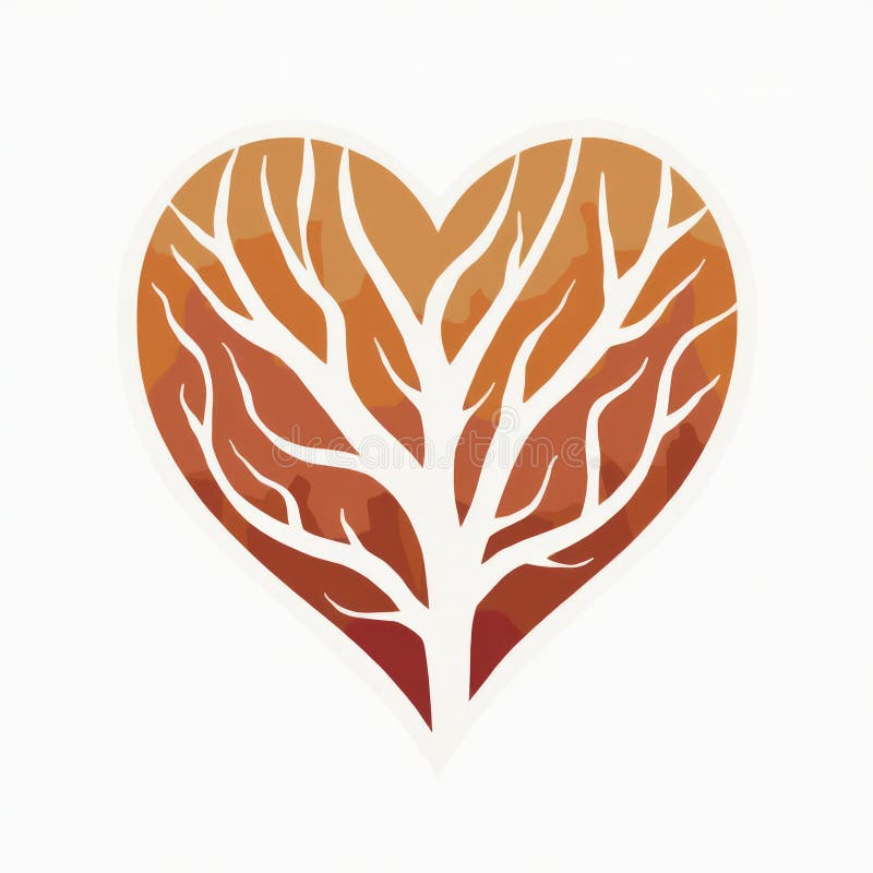 Abstract Heart-Shaped Leaf Symbol Isolated on a White Background Stock ...