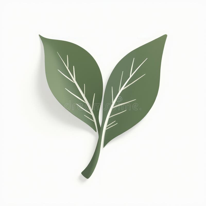 Abstract Heart-Shaped Leaf Symbol Isolated on a White Background Stock ...