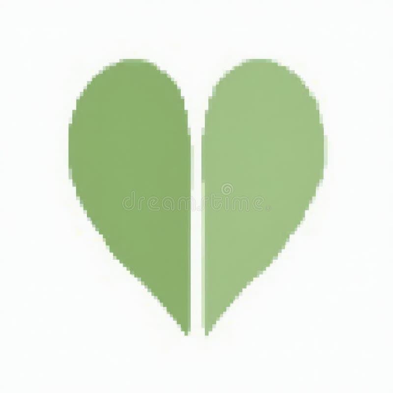 Abstract Heart-Shaped Leaf Symbol Isolated on a White Background Stock ...