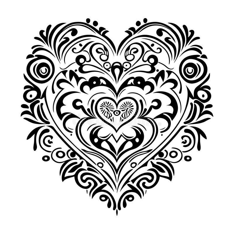 Abstract Heart Tattoo Vector Stock Vector - Illustration of template ...