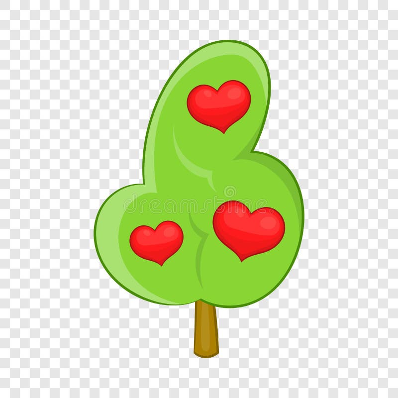 Abstract Heart Tree Icon, Cartoon Style Stock Vector - Illustration of ...