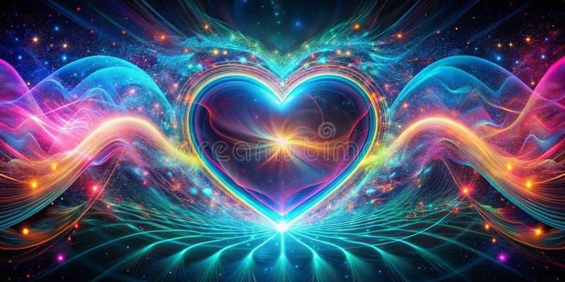 Abstract Heartbeat Pattern a Surreal Visual Symphony of Love and Rhythm ...