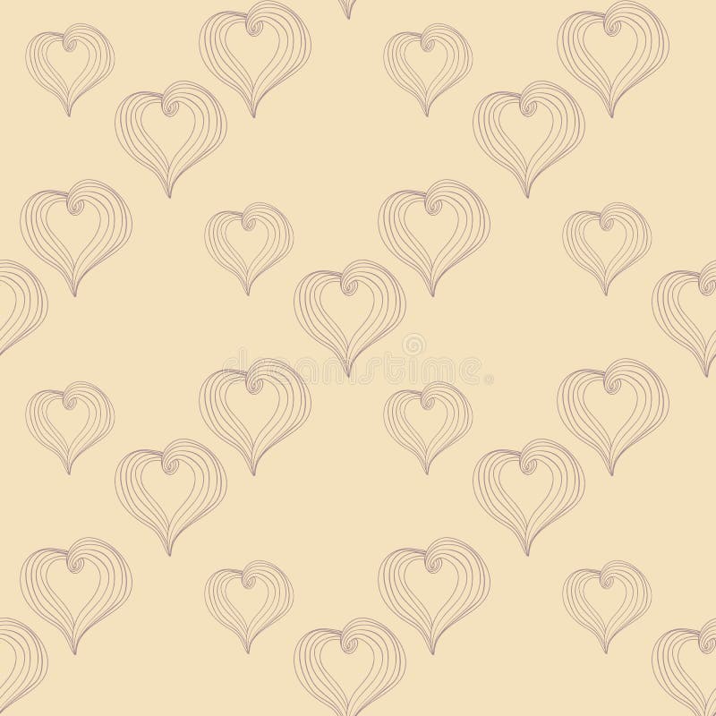 Abstract Hearts on a Beige Background Stock Vector - Illustration of ...