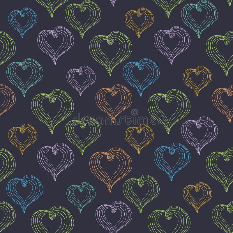 Abstract Hearts on a Dark Background Stock Vector - Illustration of ...