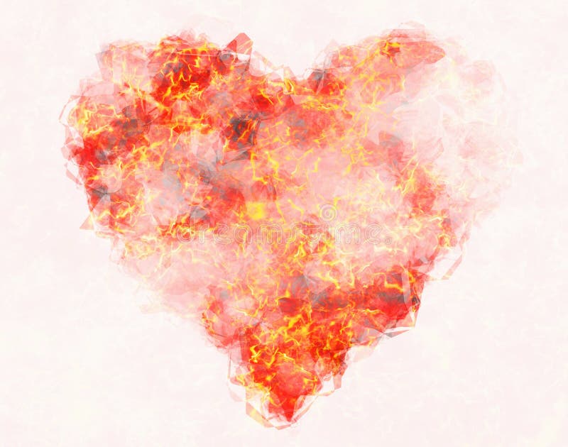 Heat fire heart background stock illustration. Illustration of flaming ...