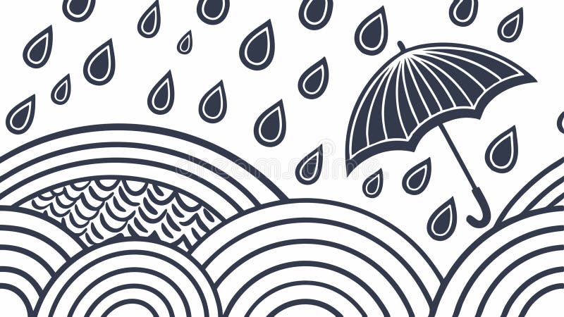 Abstract Heavy Rain Pattern with Circular Ripples, Vector Design ...